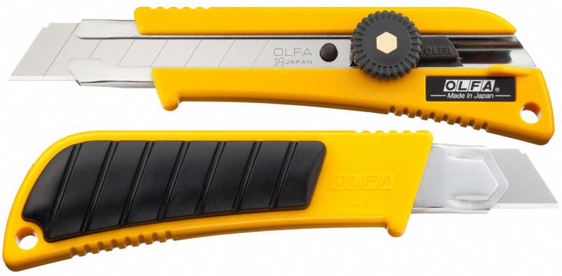 OLFA, 6 in Overall Lg, Plain, Snap-Off Utility Knife - 5LC34|L-2 - Grainger