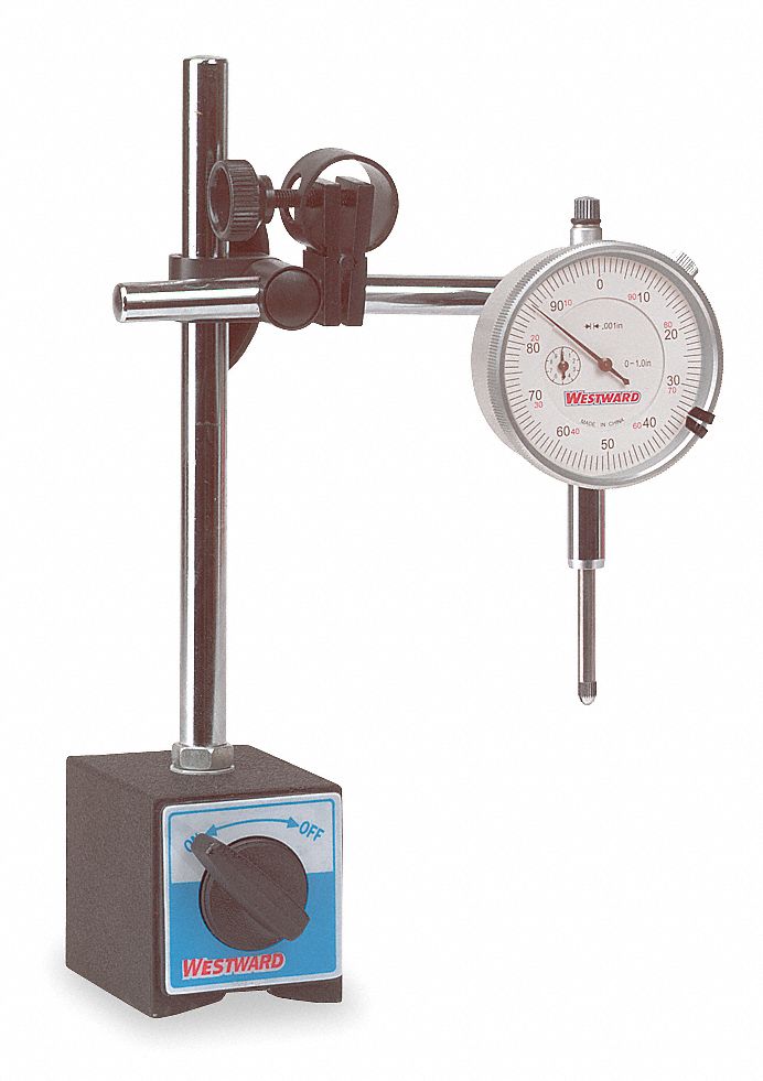 Base and Indicator Set, Graduations 0-1 Dial Indicator with Magnetic ...