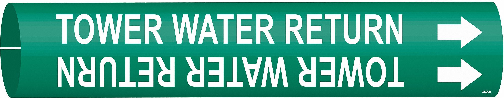 Tower Water Return, Green, Pipe Marker - 5LDW1|4143-D - Grainger
