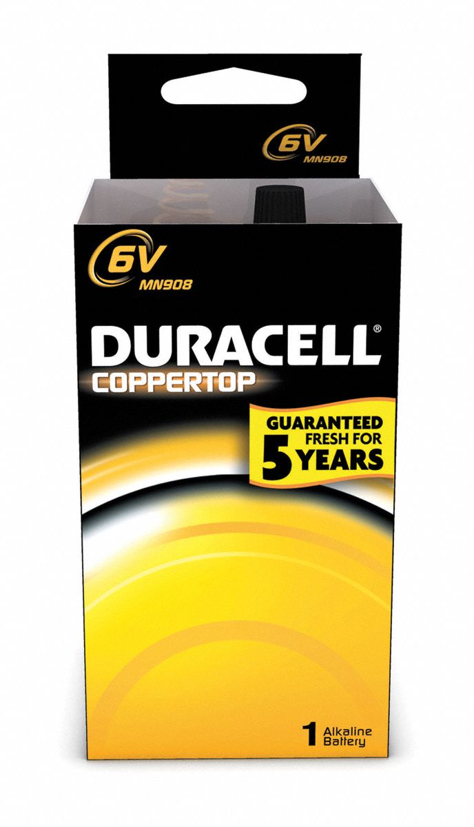 DURACELL 908, Lantern Battery, 6V DC, Alkaline, 13 Ah, Spring - 5LE26 ... DURACELL 908, Lantern Battery, 6V DC, Alkaline, 13 Ah, Spring - 5LE26 ...