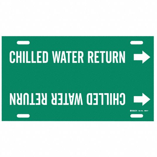 Chilled Water Return, Green, Pipe Marker - 5LEN0|4023-F - Grainger