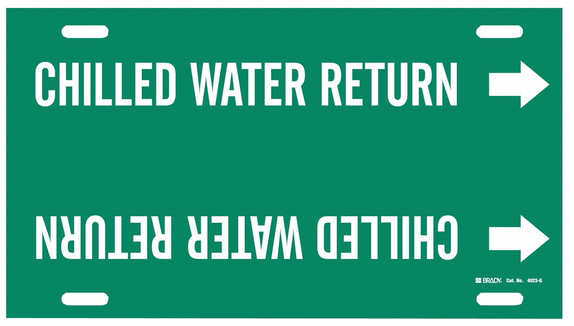 Chilled Water Return, Green, Pipe Marker - 5LEN1|4023-G - Grainger