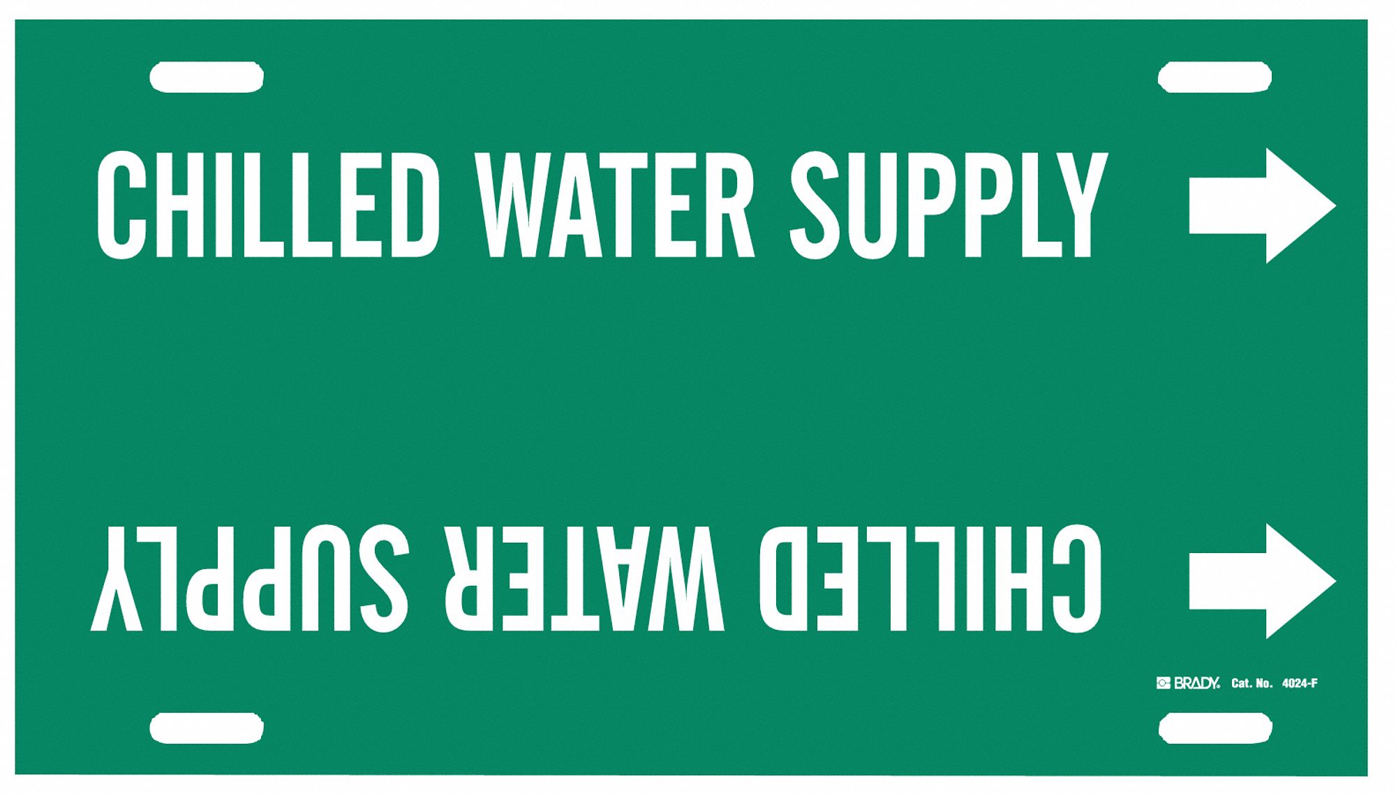 Chilled Water Supply, Green, Pipe Marker - 5LEN3|4024-F - Grainger