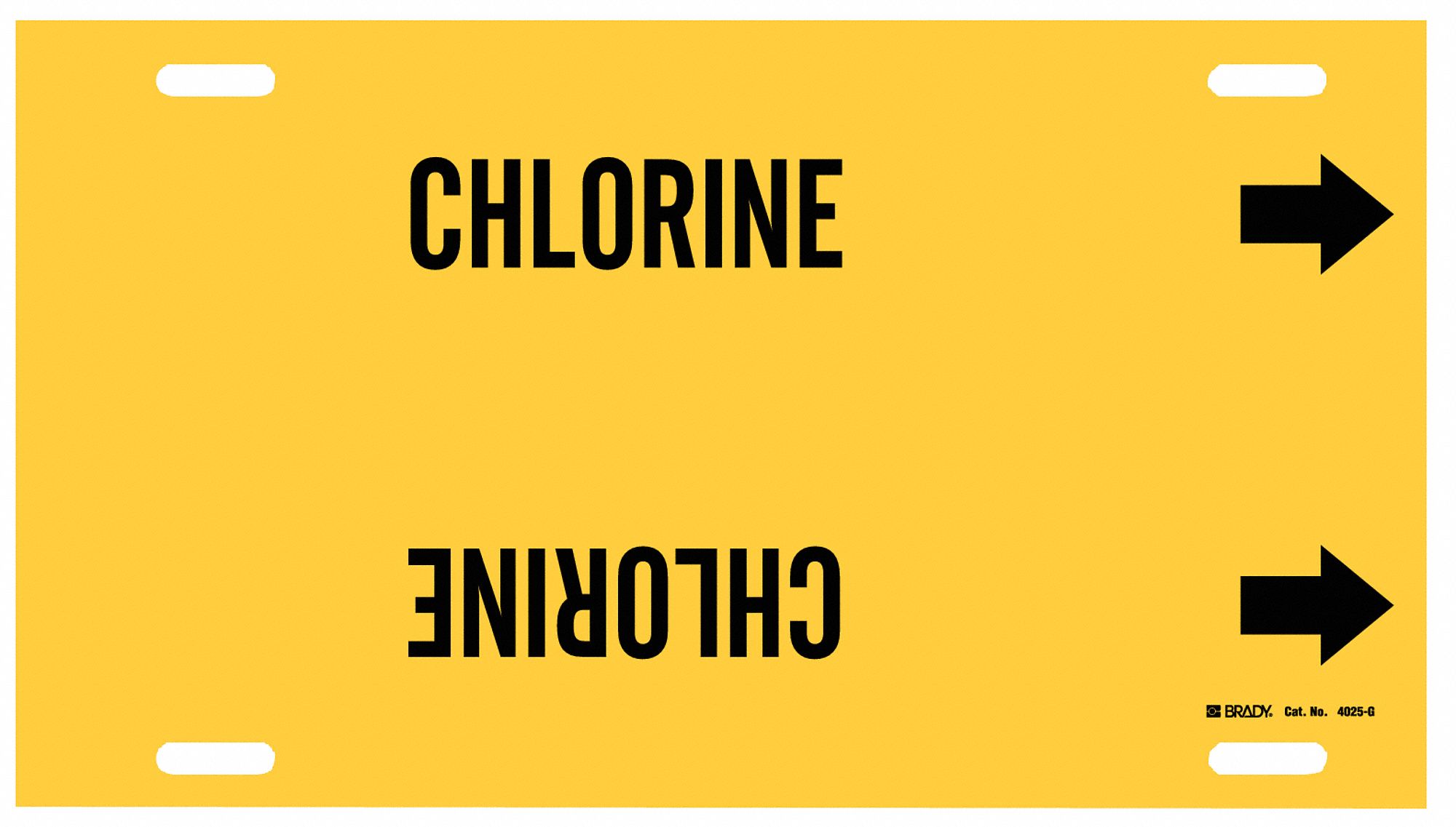 Chlorine, Yellow, Pipe Marker - 5LEN7|4025-G - Grainger