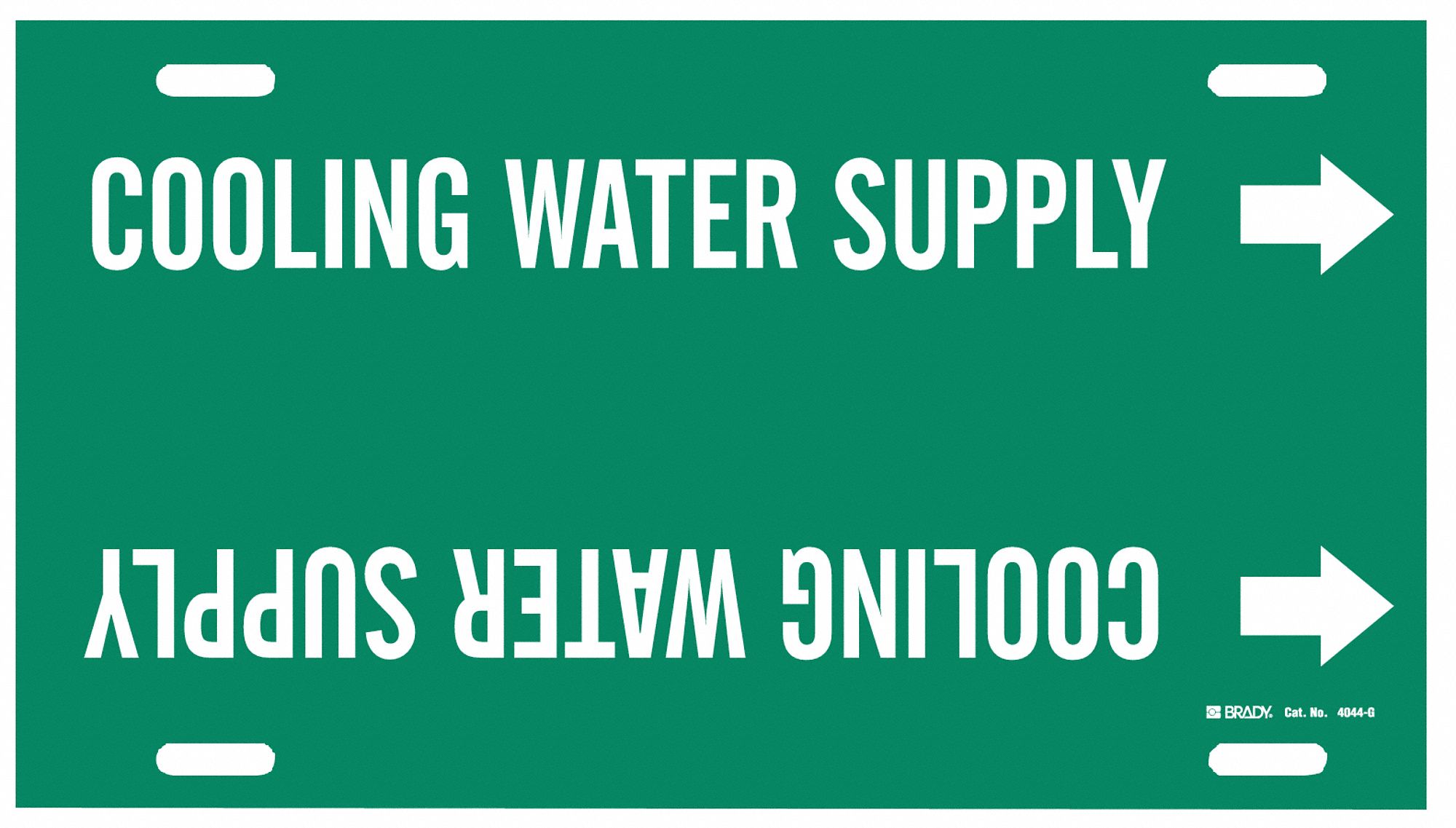 Cooling Water Supply, Green, Pipe Marker - 5LEU6|4044-G - Grainger