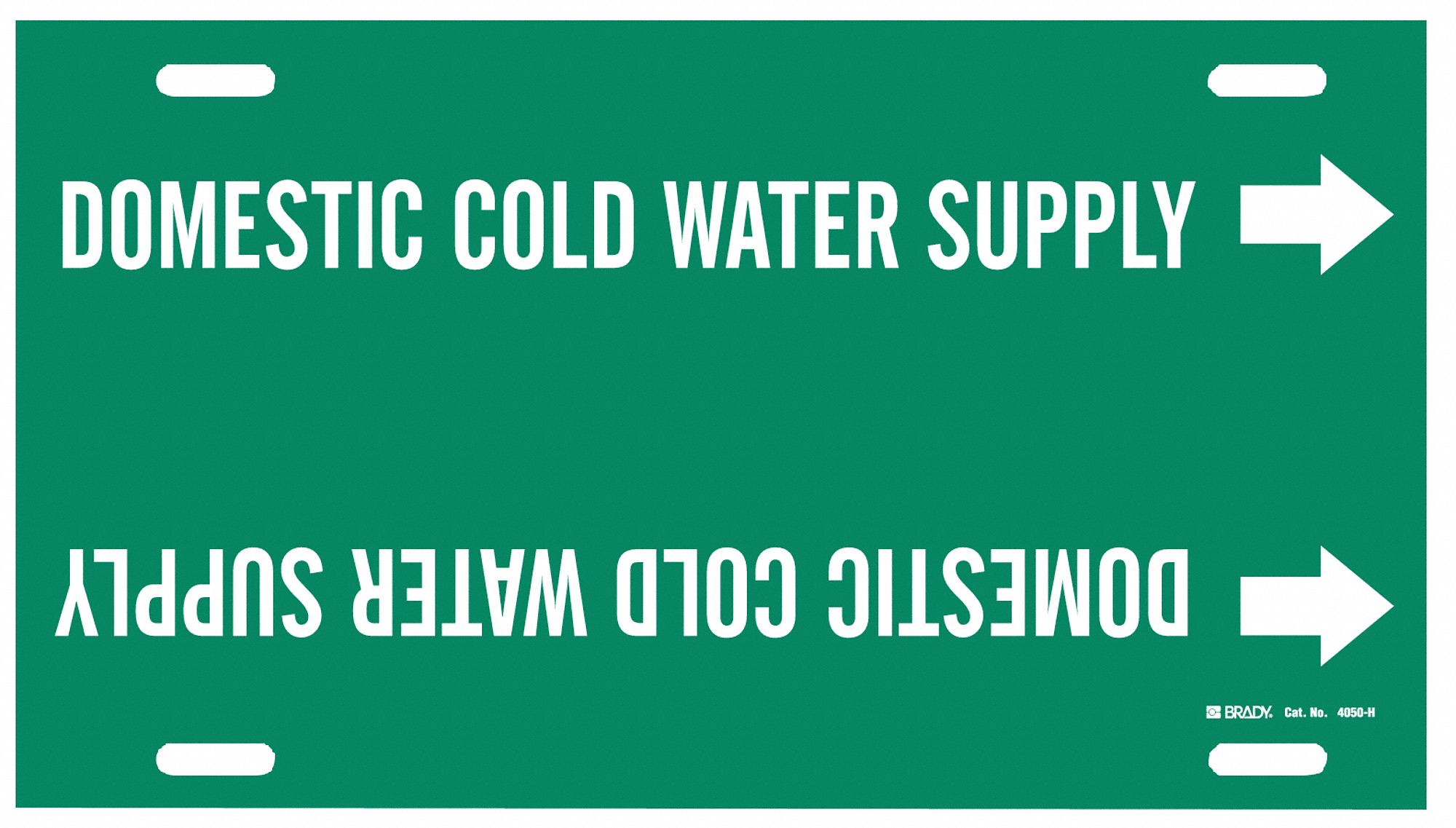 Domestic Cold Water Supply, Green, Pipe Marker - 5LEV6|4050-H - Grainger
