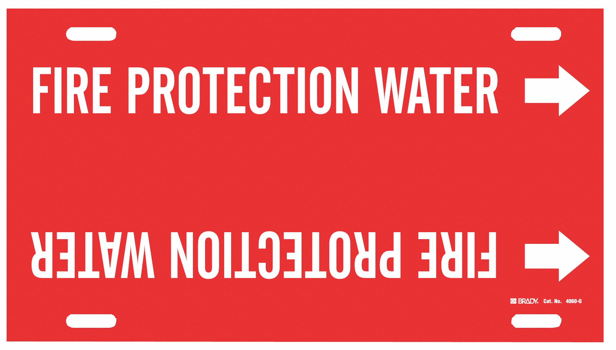 Fire Protection Water, Red, Pipe Marker - 5LEX3|4060-G - Grainger