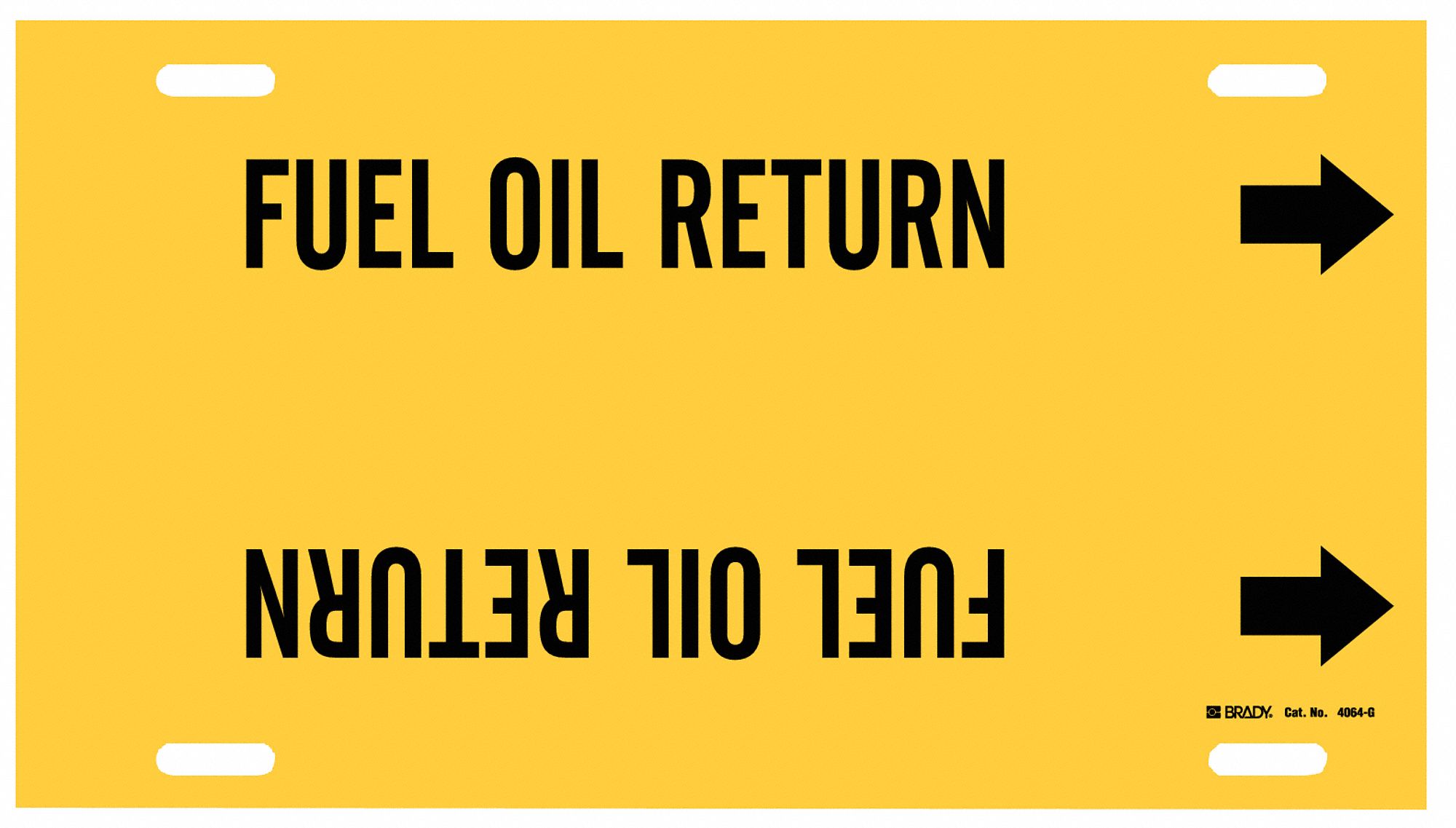 Fuel Oil Return, Yellow, Pipe Marker - 5LEX6|4064-G - Grainger