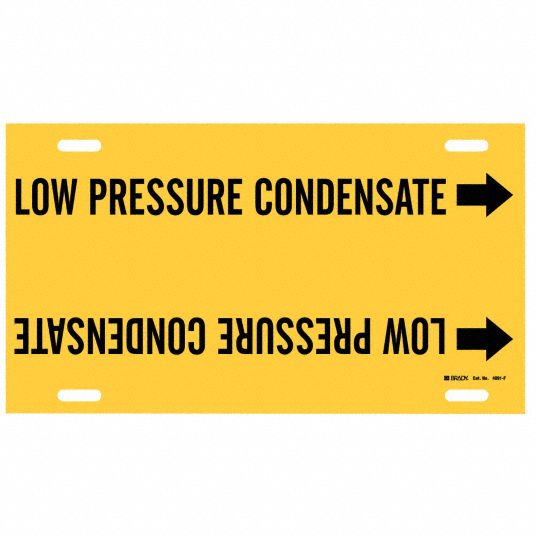 Low Pressure Condensate, Yellow, Pipe Marker - 5LFD0|4091-F - Grainger