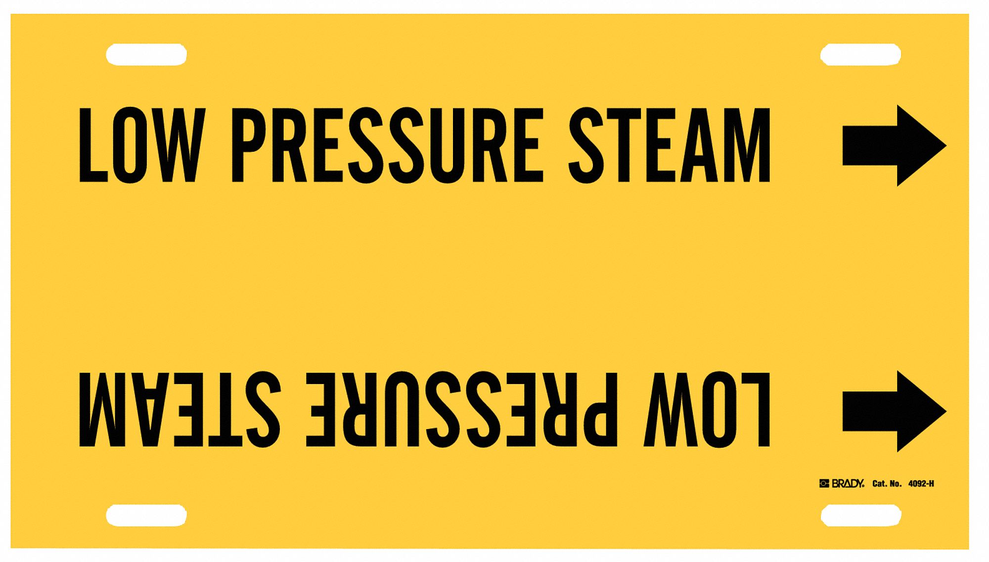 Low Pressure Steam, Yellow, Pipe Marker - 5LFD5|4092-H - Grainger