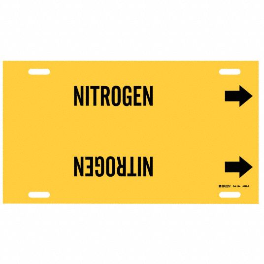 Nitrogen, Yellow, Pipe Marker - 5LFE0|4098-G - Grainger