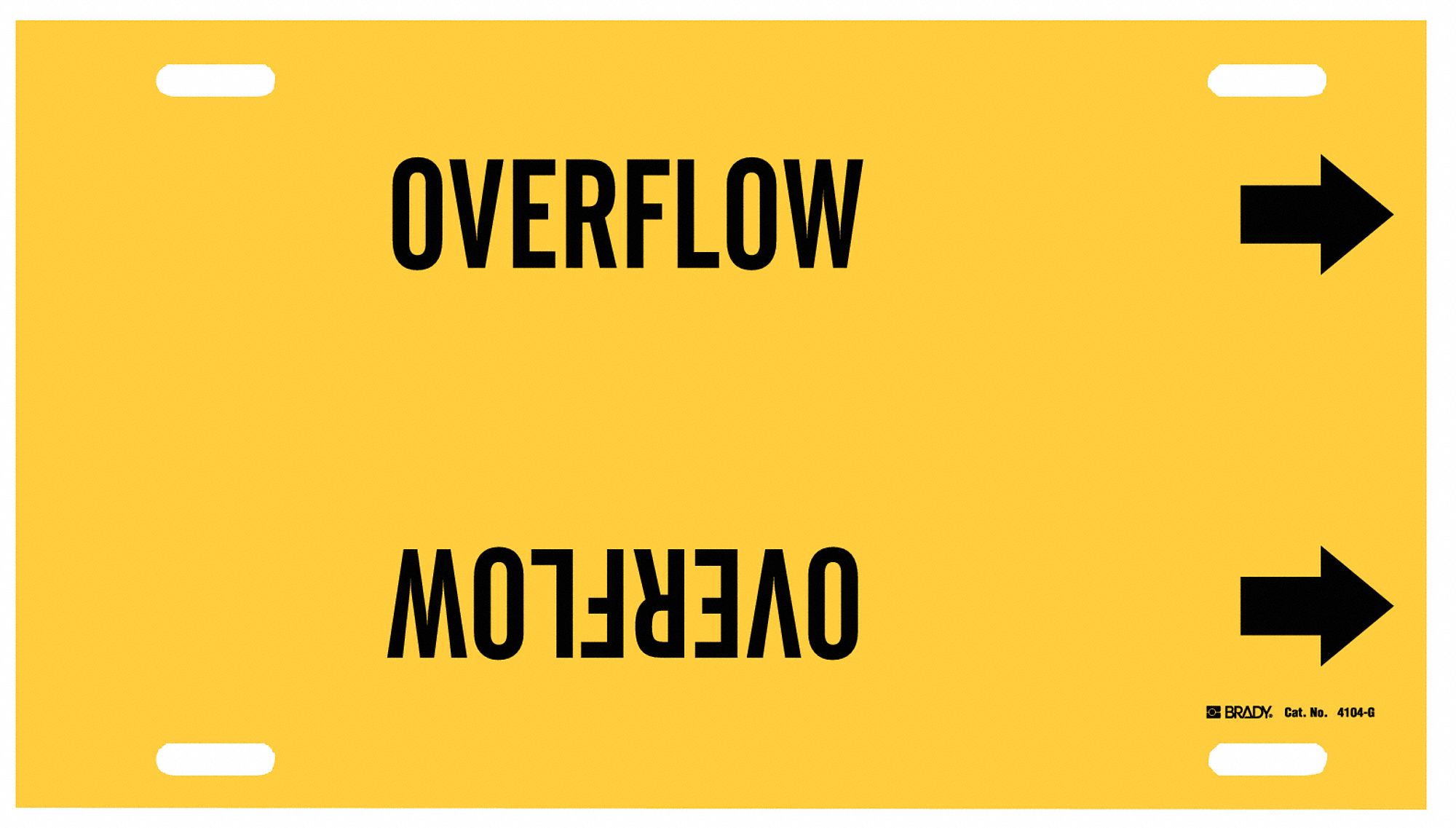 Overflow, Yellow, Pipe Marker - 5LFF5|4104-G - Grainger