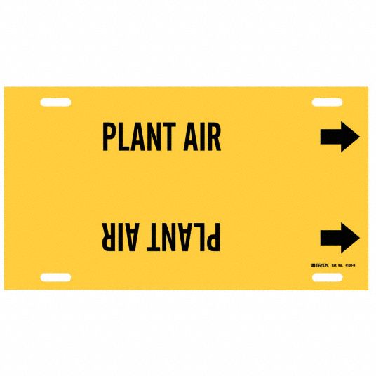 Plant Air, Yellow, Pipe Marker - 5LFG8|4108-H - Grainger