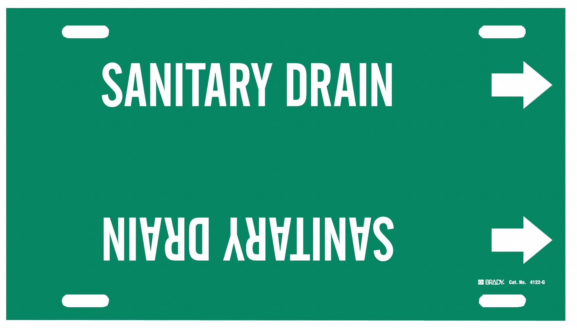Sanitary Drain, Green, Pipe Marker - 5LFJ4|4122-G - Grainger