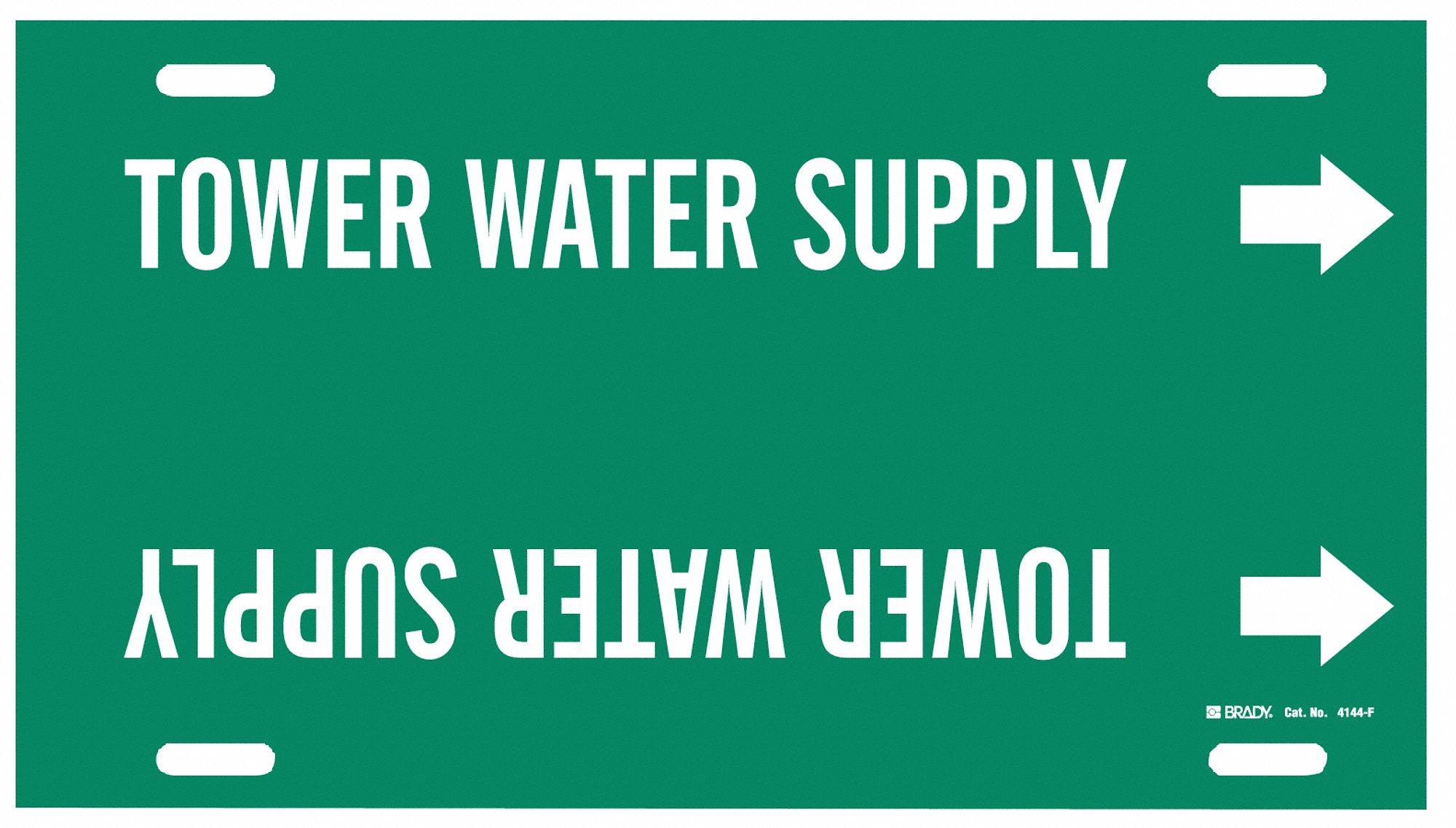 Tower Water Supply, Green, Pipe Marker - 5LFN0|4144-F - Grainger