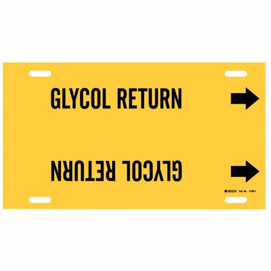 Glycol Return, Yellow, Pipe Marker - 5LFV2|4189-F - Grainger