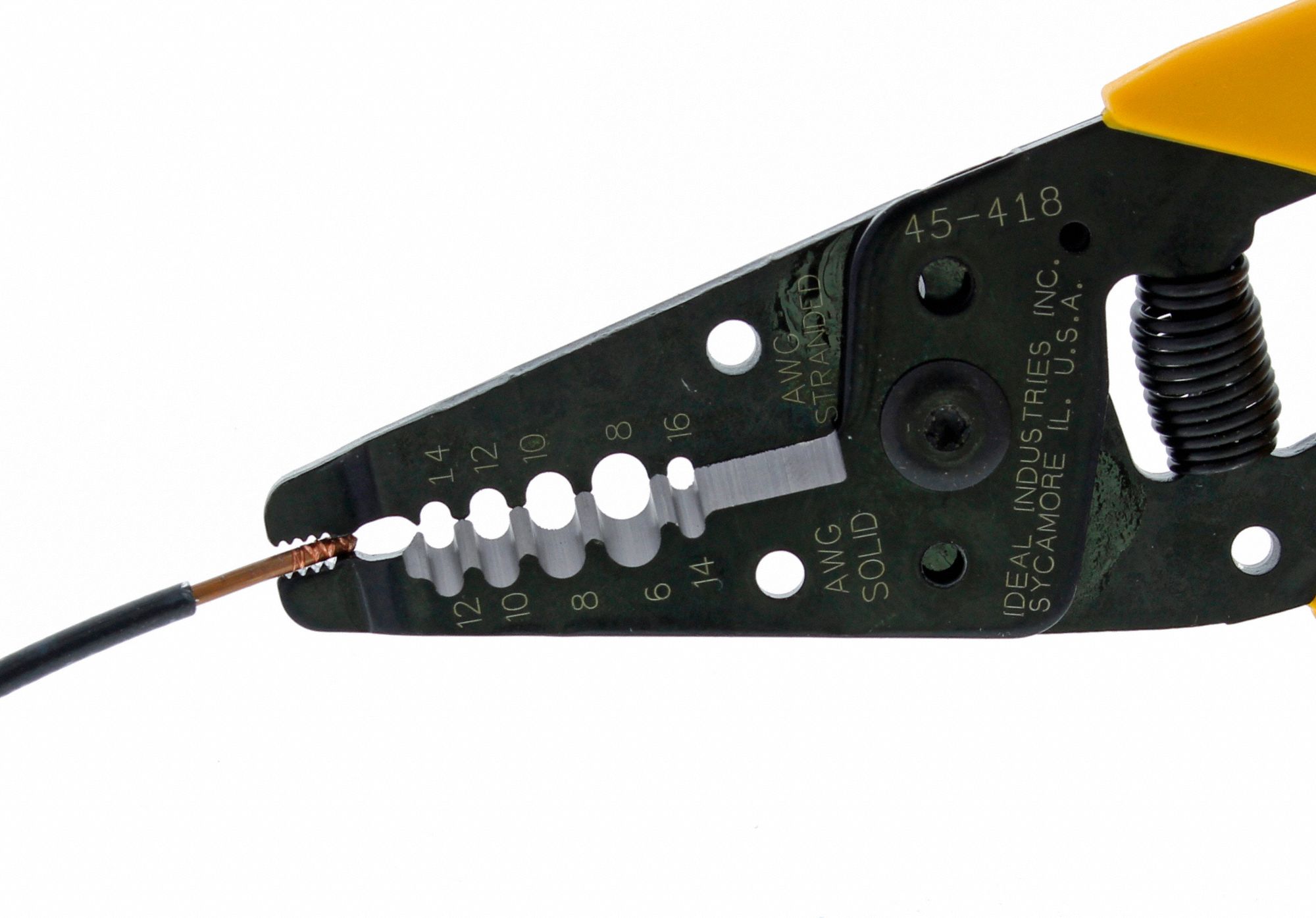 IDEAL Wire Stripper: 14 AWG to 6 AWG, 6 in Overall Lg, Std Cushion Grip ...