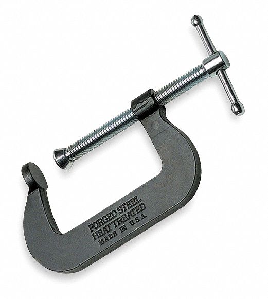 Light Duty Forged Steel C-Clamp, 2 in Max. Opening, 1 1/4 in Throat ...