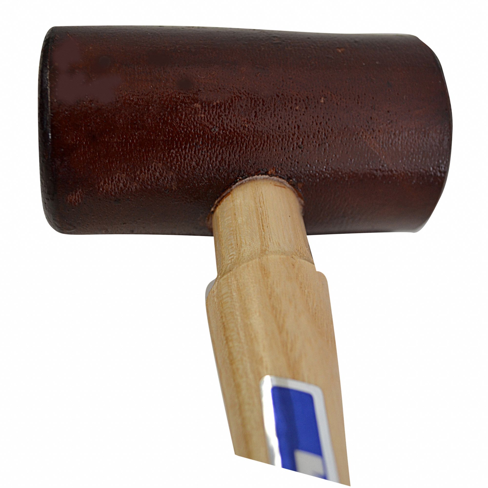 VAUGHAN Rawhide Mallet: Wood Handle, 12 oz Head Wt, 2 in Dia, 3 7/8 in Head Lg, 14 in Overall Lg ...