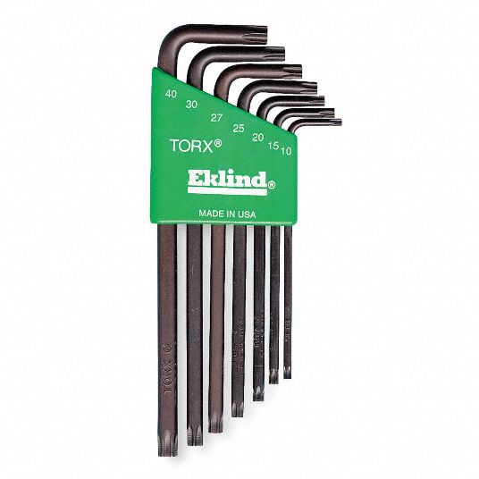 EKLIND, Long, 7 Pieces, Torx Key Set - 15X004|11907 - Grainger
