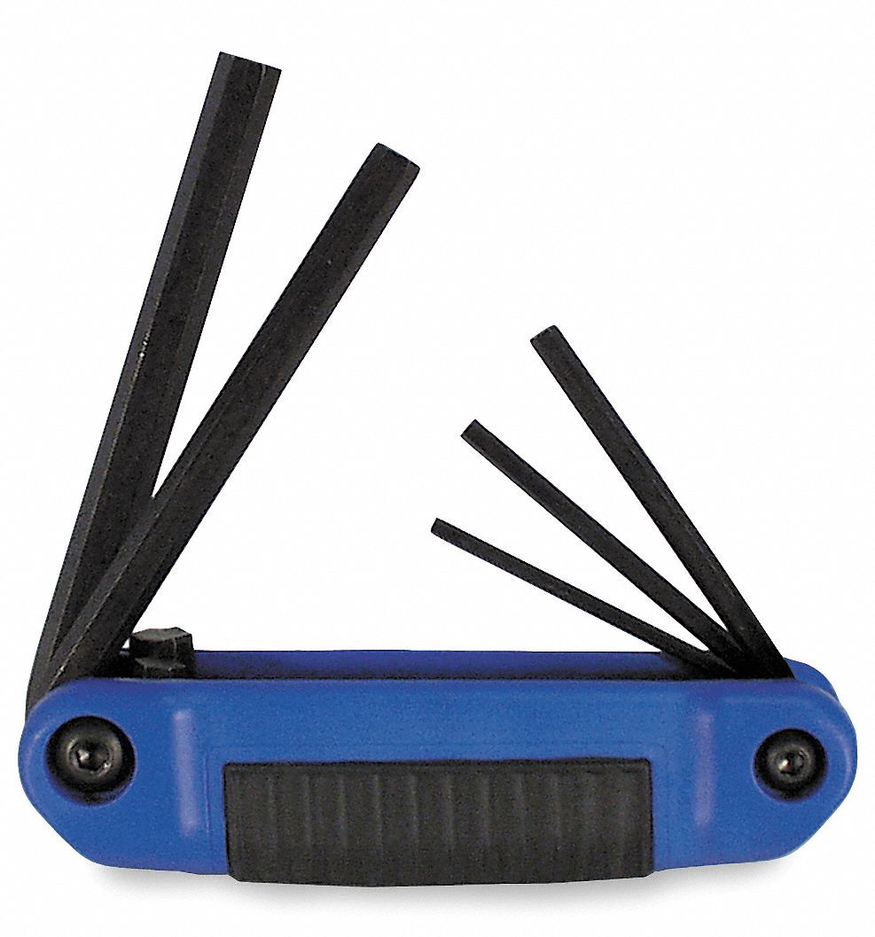 Ball End Folding Hex Key Set, Number of Pieces 5 - Grainger
