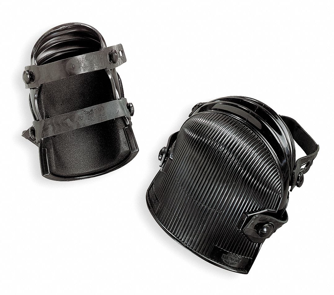 Soft 2-Strap Knee Pads, Black, Universal - Grainger