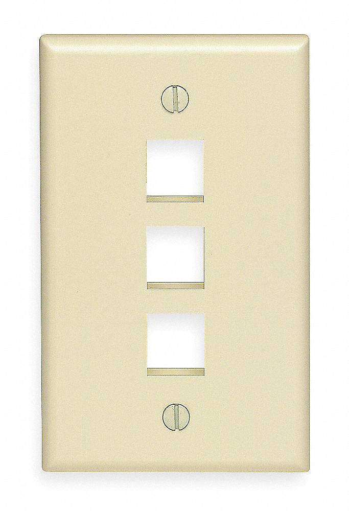 White, Wall Plate, Plastic, Number of Gangs 1, Flush Mount - Grainger