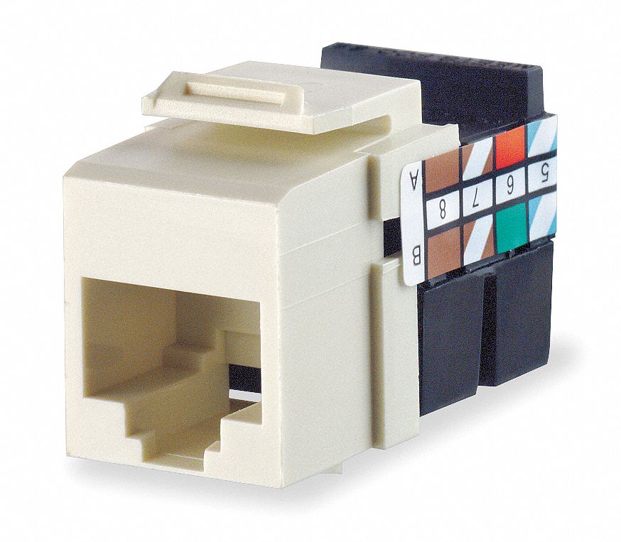 LEVITON Enchufe Keystone,Cat 3,Blanco - Puertos de Voz y Datos - 5LR75 ...