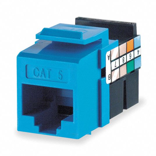 Keystone Jack, Blue, Plastic, Series: QuickPort, Cable Type: Category 5 ...