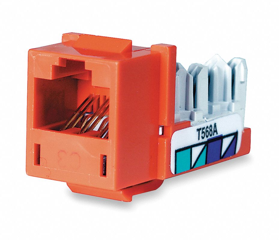 HUBBELL PREMISE WIRING Conector HXJ,RJ25,Naranja,1 Puerto - 5LV42 ...