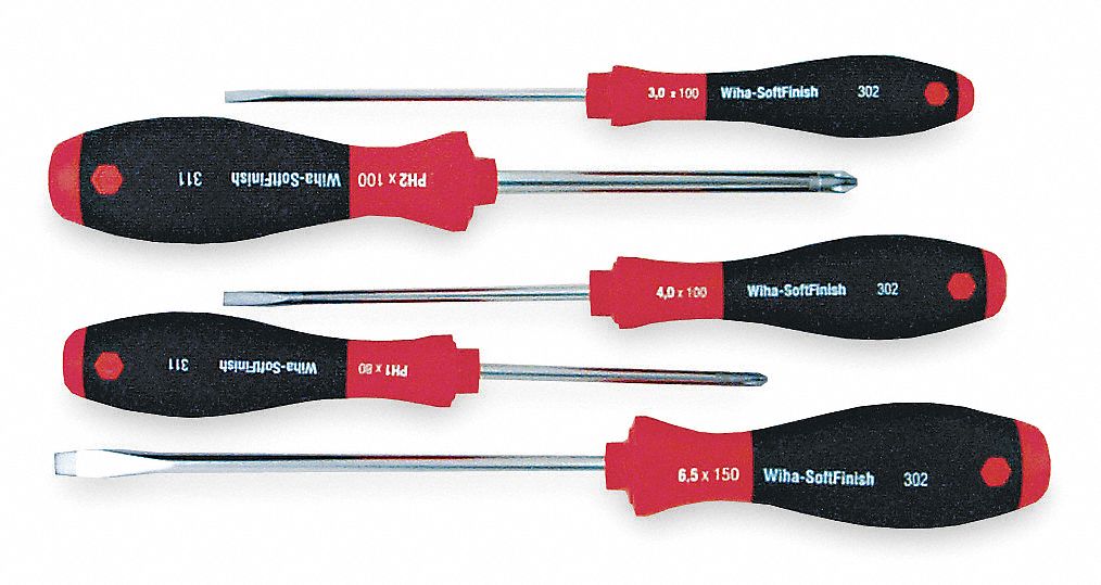 Screwdriver Set, Assorted, Number of Pieces 5 - Grainger