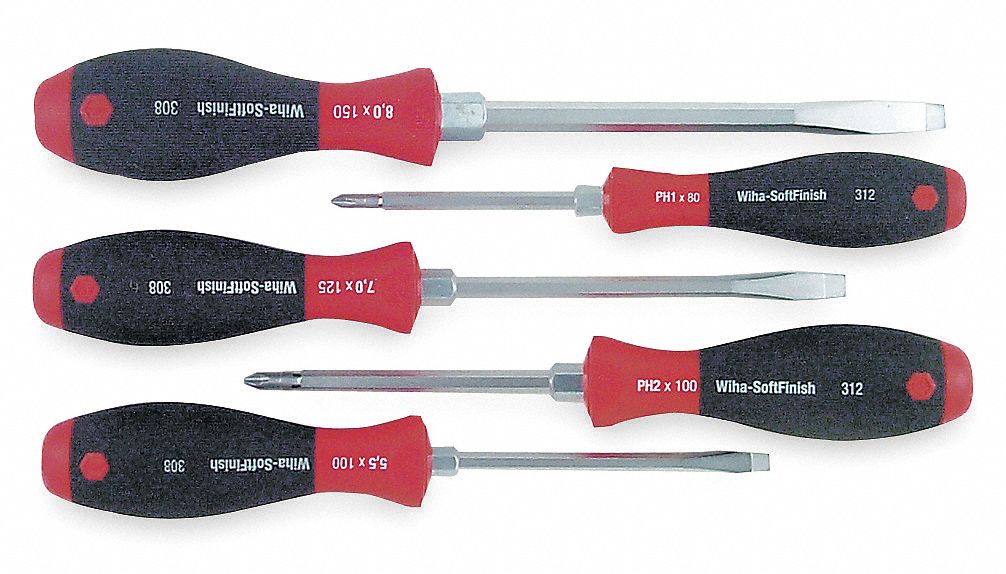 Screwdriver Set, Assorted, Number of Pieces 5 - Grainger