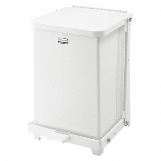 RUBBERMAID COMMERCIAL PRODUCTS, Steel, 7 gal Capacity, Step-On Trash ...