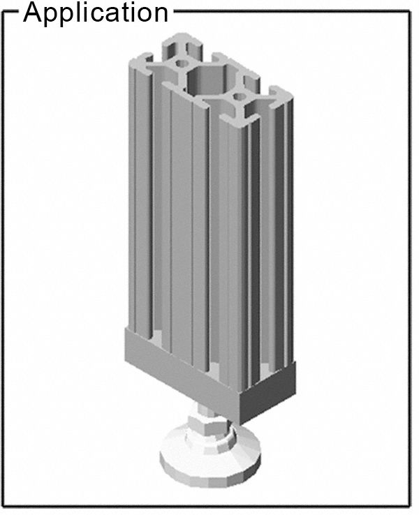 FAZTEK Base Plate: 15 Series, Aluminum, 1 1/2 in x 3/4 in x 3 in, Drop ...