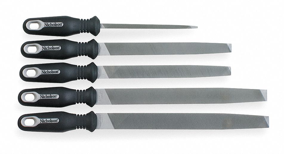 NICHOLSON File Set: 10 in Half Round/10 in Mill/6 in Slim Taper/8 in ...