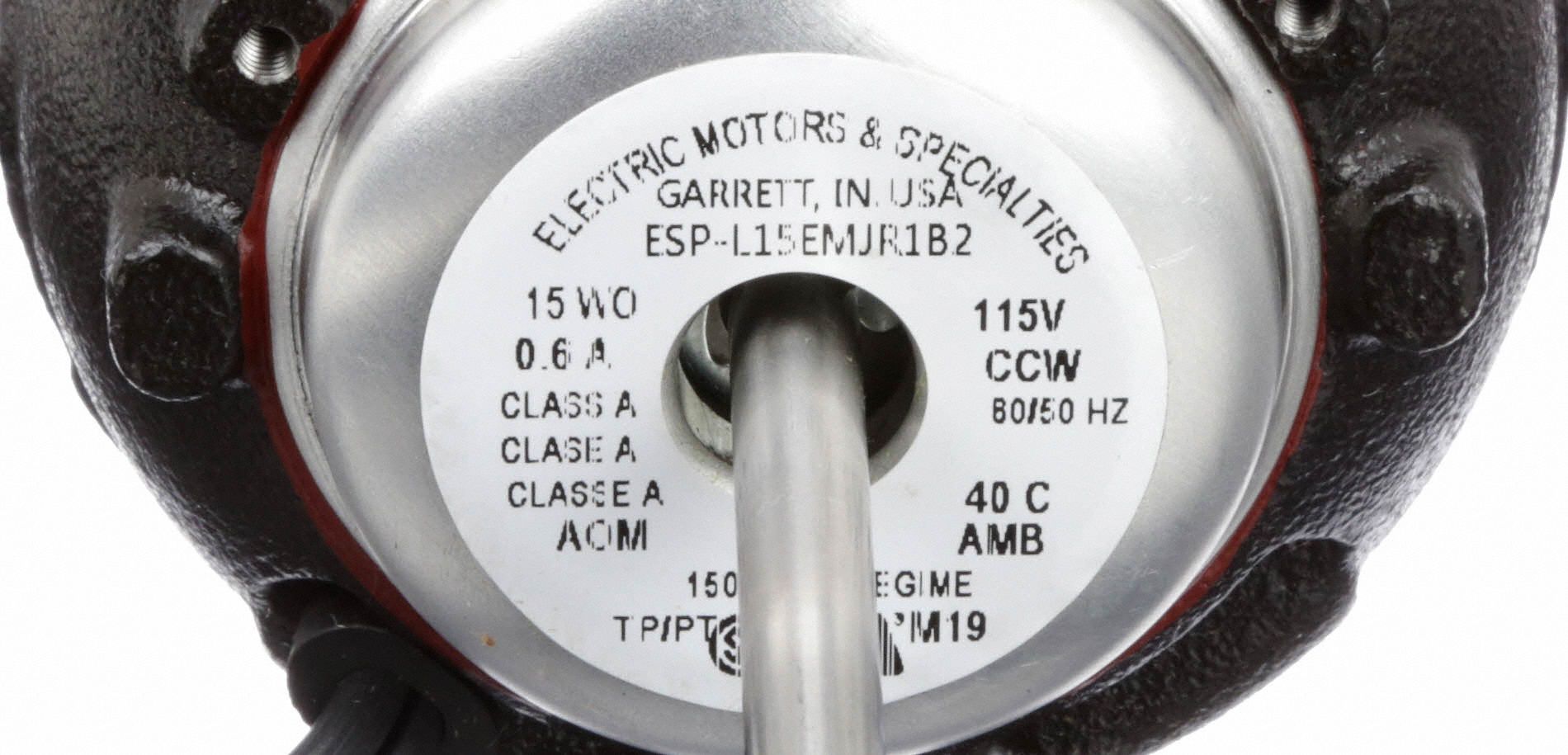 EM&S Unit Bearing Motor: Cast Iron Frame, Rear/Double Foot Mounting, 15 ...