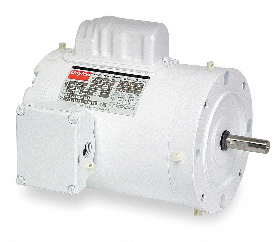 Washdown Motor, 1 HP, Nameplate RPM 1725, Voltage 115/208-230, 56C ...