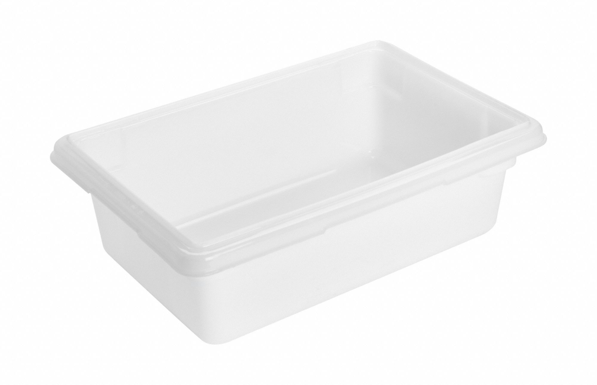 RUBBERMAID COMMERCIAL PRODUCTS, 3.5 gal Capacity, White Body, Food/Tote ...