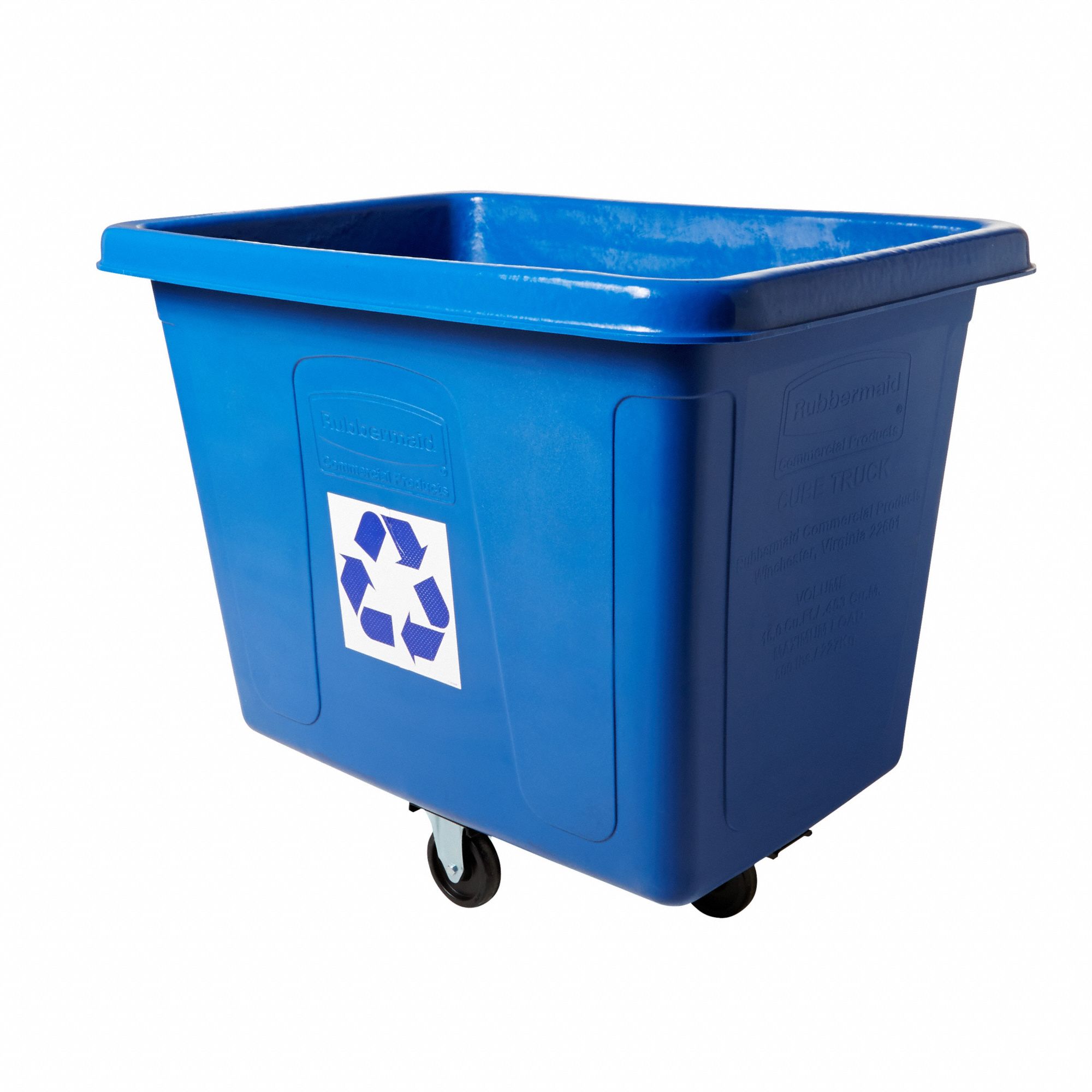 RUBBERMAID COMMERCIAL PRODUCTS High-Maneuverability Cube Truck for Recyclables: Blue - 5M733 ...