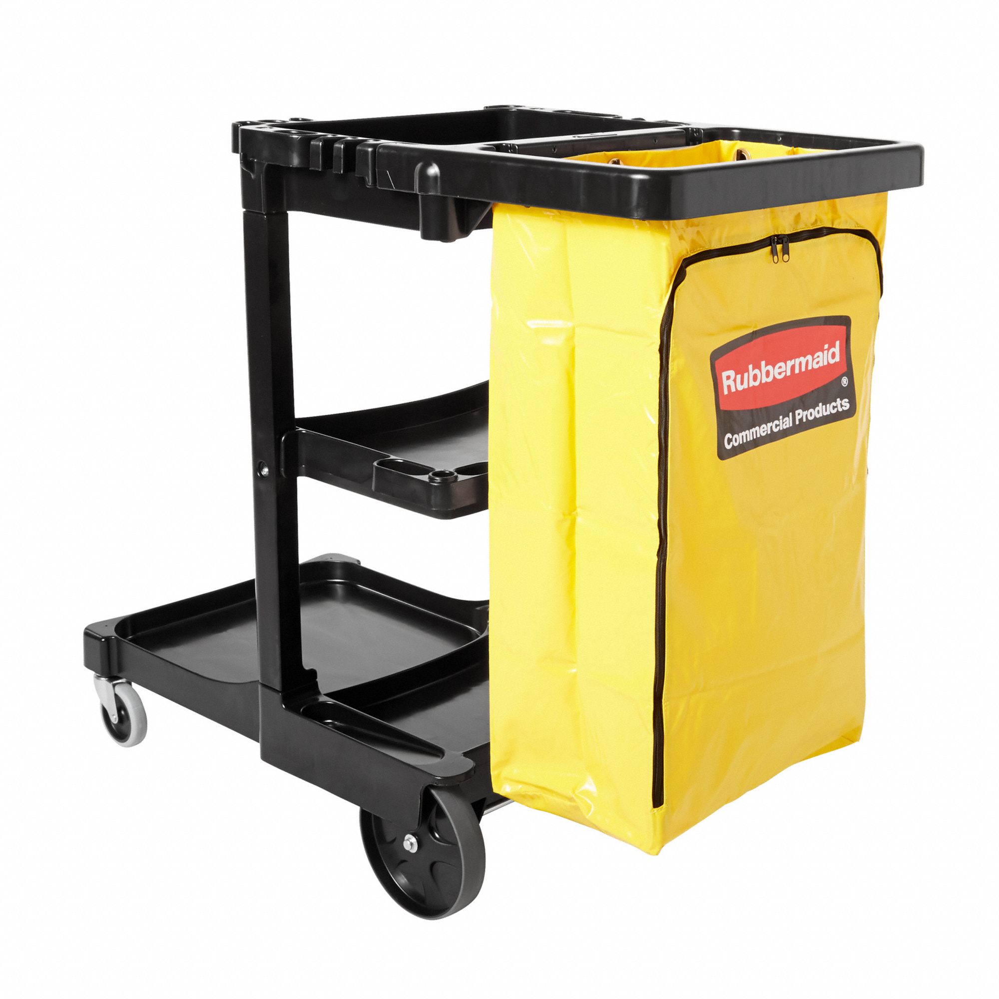 RUBBERMAID COMMERCIAL PRODUCTS Janitor Cart: 32 gal Waste Container ...