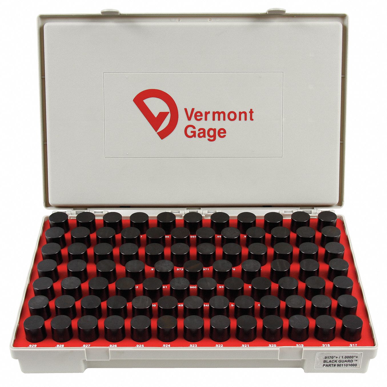 VERMONT GAGE, No-Go (Minus), 0.917 in to 1 in, Black Oxide-Coated Pin ...