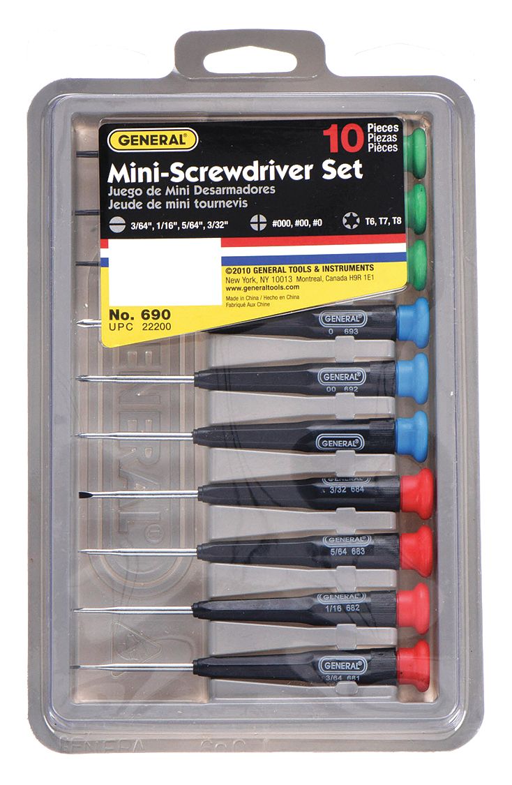 Screwdriver Set, Assorted, Number of Pieces 10 - Grainger