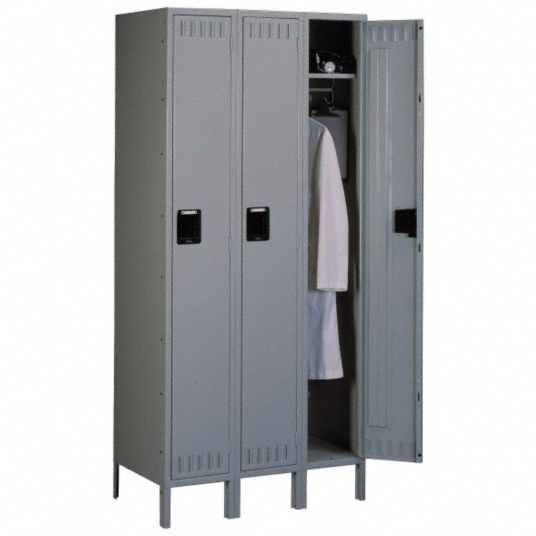 TENNSCO Wardrobe Locker: 36 in x 15 in x 78 in, Louvered, 1 Tiers, 3 ...