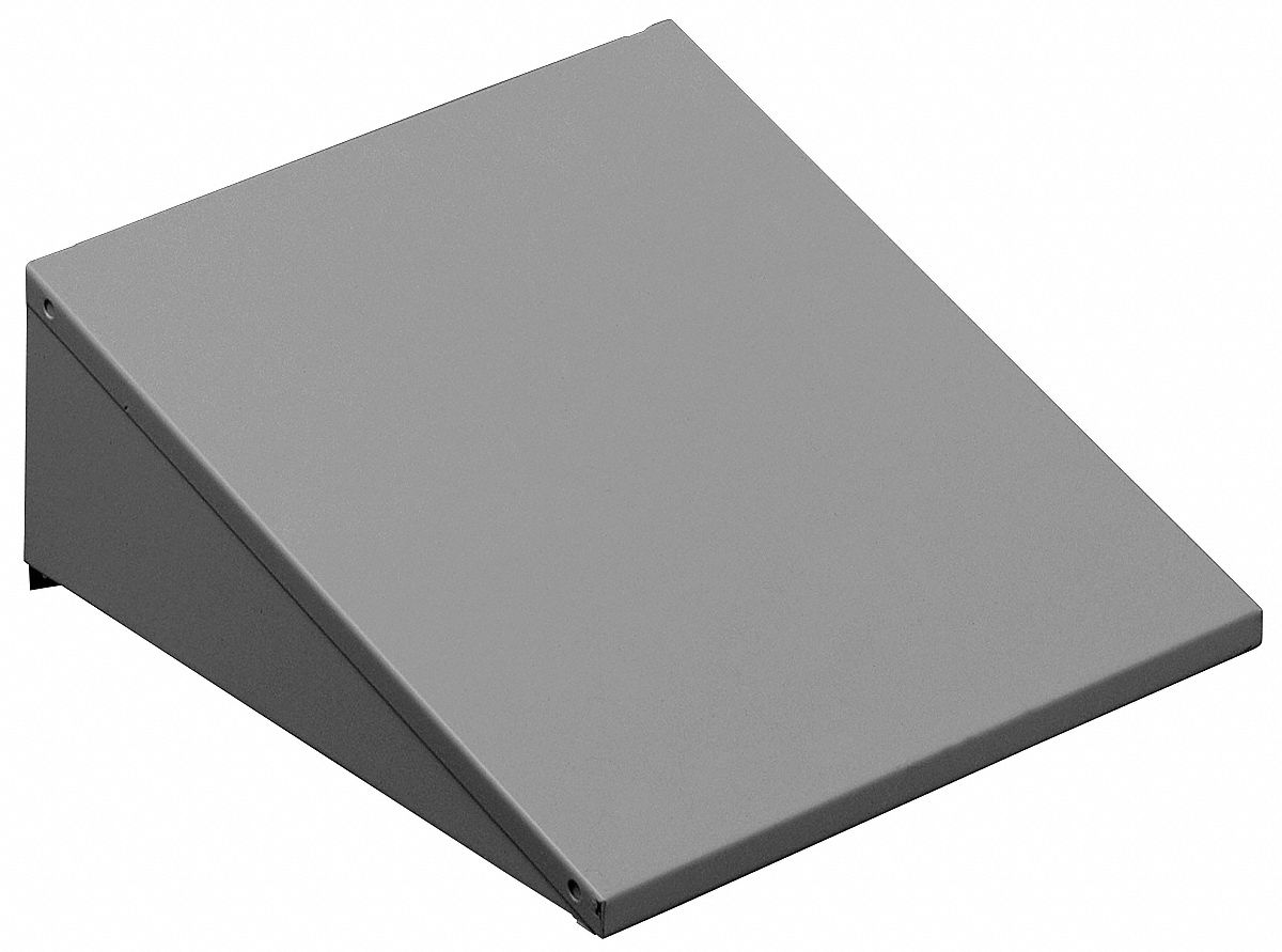 TENNSCO LOCKER SLOPE TOP, MEDIUM GREY, OVERALL 12 X 15 IN, POWDER-COAT ...
