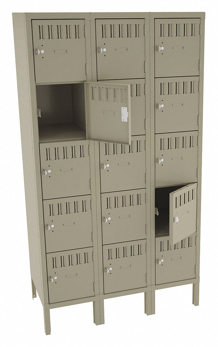 TENNSCO, 36 in x 18 in x 66 in, 5 Tiers, Box Locker - 5MDT5|BS5-121812 ...