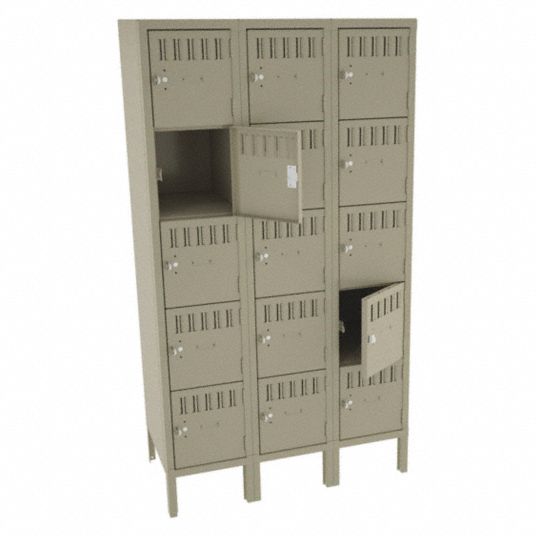 TENNSCO, 36 in x 18 in x 66 in, 5 Tiers, Box Locker - 5MDT5|BS5-121812 ...