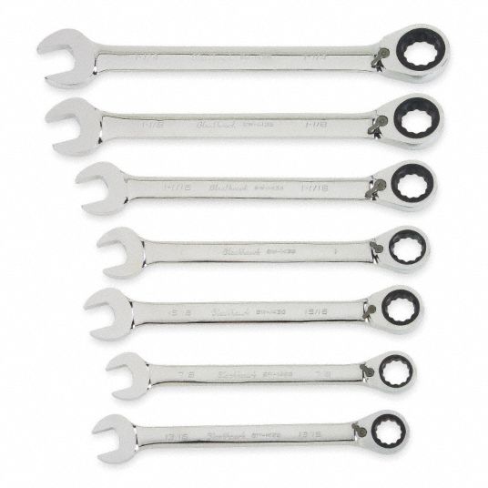 Reversible Wrench Set, Alloy Steel, Polished - Grainger