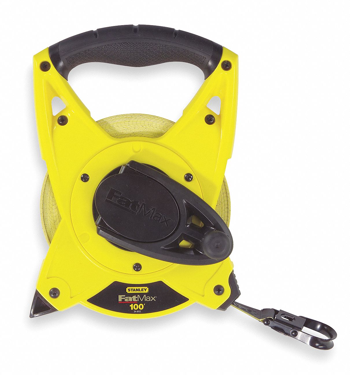 100 ft. Fiberglass SAE Long Tape Measure, Black/Yellow - Grainger