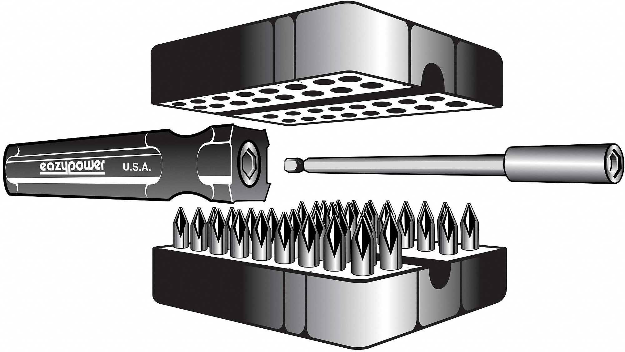 General Purpose Multi-Bit Screwdriver - Grainger