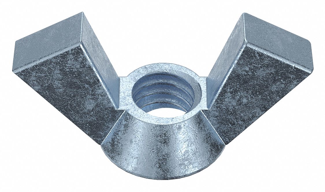 APPROVED VENDOR WING NUT, 5/16"-18 THREAD, STEEL, GRADE 2, ZINC PLATED ...